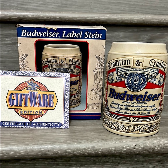 Budweiser | Dining | 995 Nibanheuserbusch Budweiser Beer Stein Label A ...